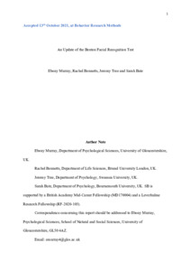 An Update of the Benton Facial Recognition Test - Research Repository