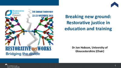 Breaking new ground: Restorative justice in education and training ...