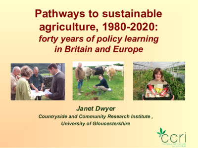 Professor Janet Dwyer Inaugural lecture: Pathways to sustainable ...