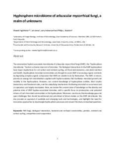 Hyphosphere microbiome of arbuscular mycorrhizal fungi: a realm of ...