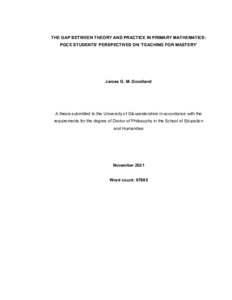 The gap between theory and practice in Primary Mathematics: PGCE ...