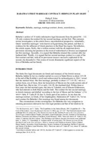 Babatha's First Marriage Contract: Hiding in Plain Sight - Research ...