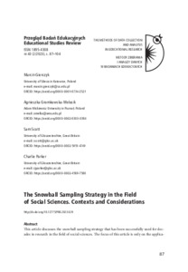 The Snowball Sampling Strategy in the Field of Social Sciences ...