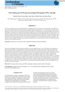 First Nations pre‐LGM ochre processing in Parramatta, NSW, Australia ...