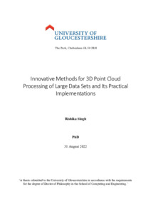Innovative Methods for 3D Point Cloud Processing of Large Data Sets and ...
