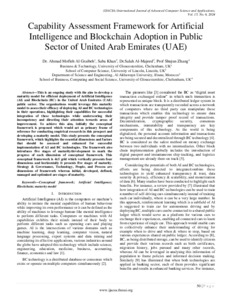 Capability Assessment Framework for Artificial Intelligence and ...