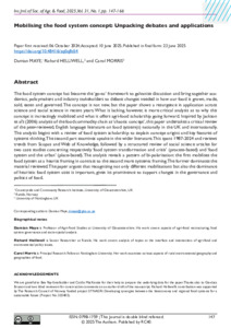 Mobilising the food system concept: unpacking debates and applications ...