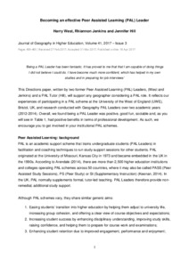 Becoming an effective Peer Assisted Learning (PAL) Leader - Research ...