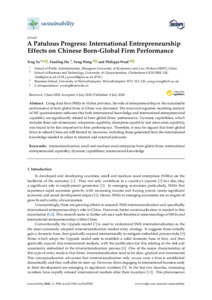 A Patulous Progress: International Entrepreneurship Effects on Chinese ...