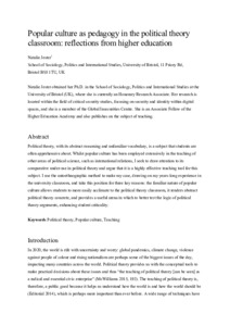 Popular culture as pedagogy in the political theory classroom ...